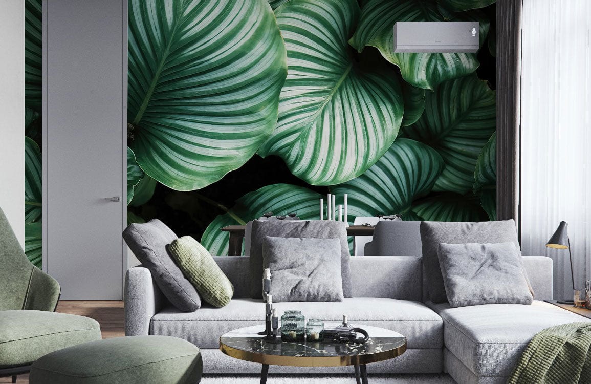 Large Tropical Leaves Wallpaper Mural 3d Leaves Wall Mural Design
