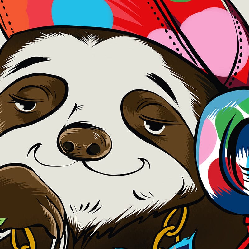 Hiphop Sloth Graffiti Mural Wallpaper | Cool Ever Wallpaper