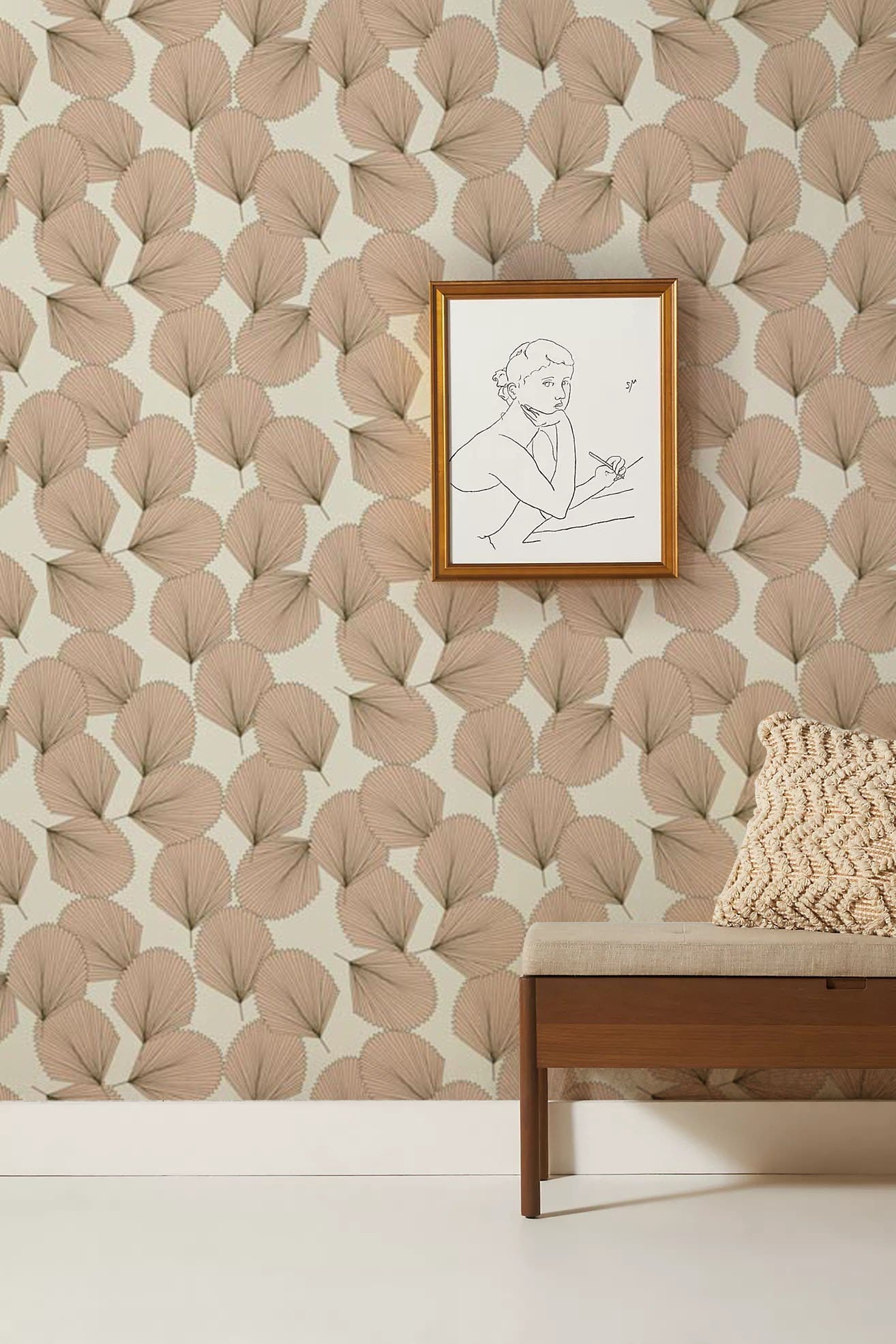 Small Leaves Pattern Wallpaper Mural | Ever Wallpaper UK