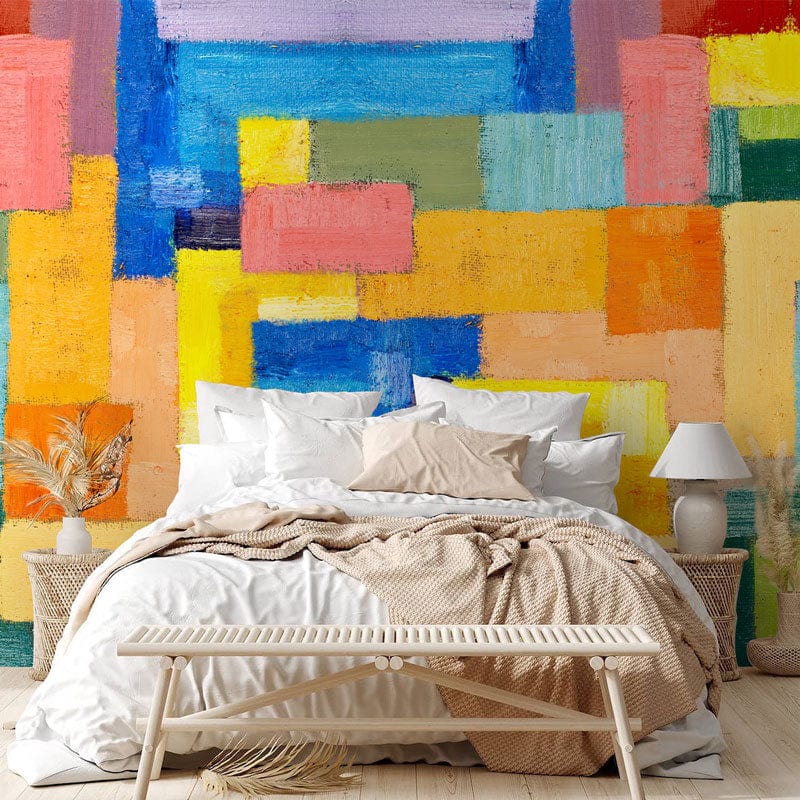 Colorful Rectangles Paint Abstract Wall Murals | Ever Wallpaper UK