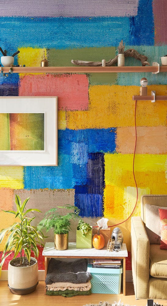 Colorful Rectangles Paint Abstract Wall Murals | Ever Wallpaper UK