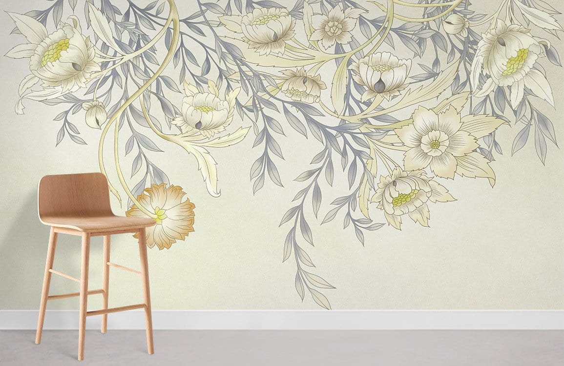 Pastel Flowers Mural Wallpaper | Floral Wallpaper | Ever Wallpaper UK