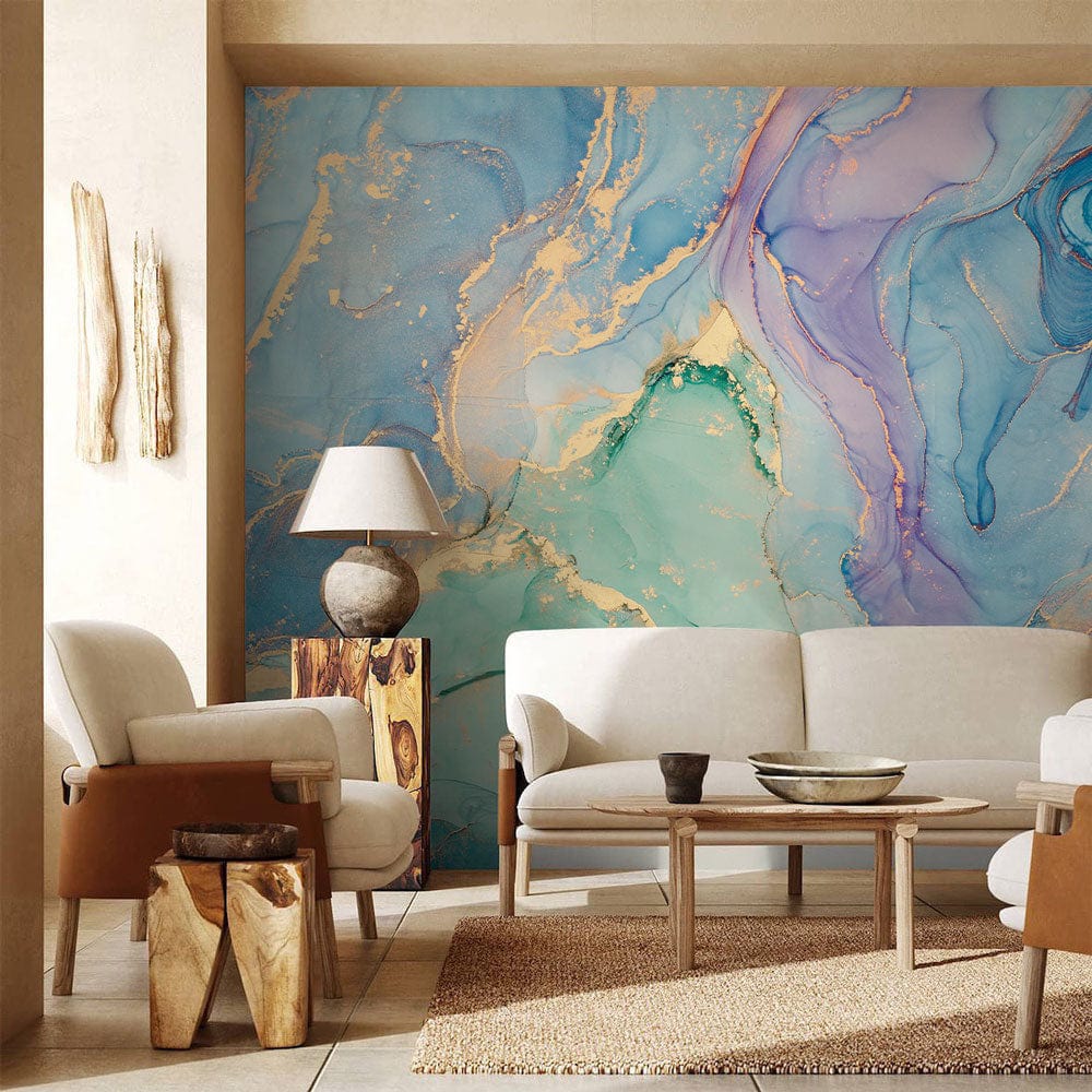 Colorful Ombre Marble Wallpaper Mural Home Interior Art Decor