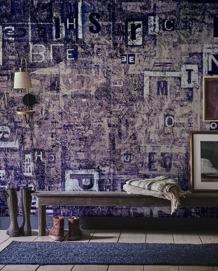 Stained Letters Mural Wallpaper For Home Decor | Ever Wallpaper UK