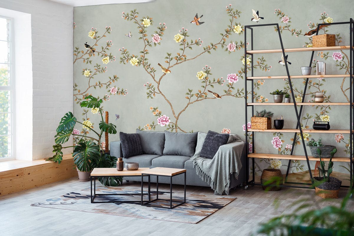 Vibrant Garden Wallpaper Mural | Flower Mural Design